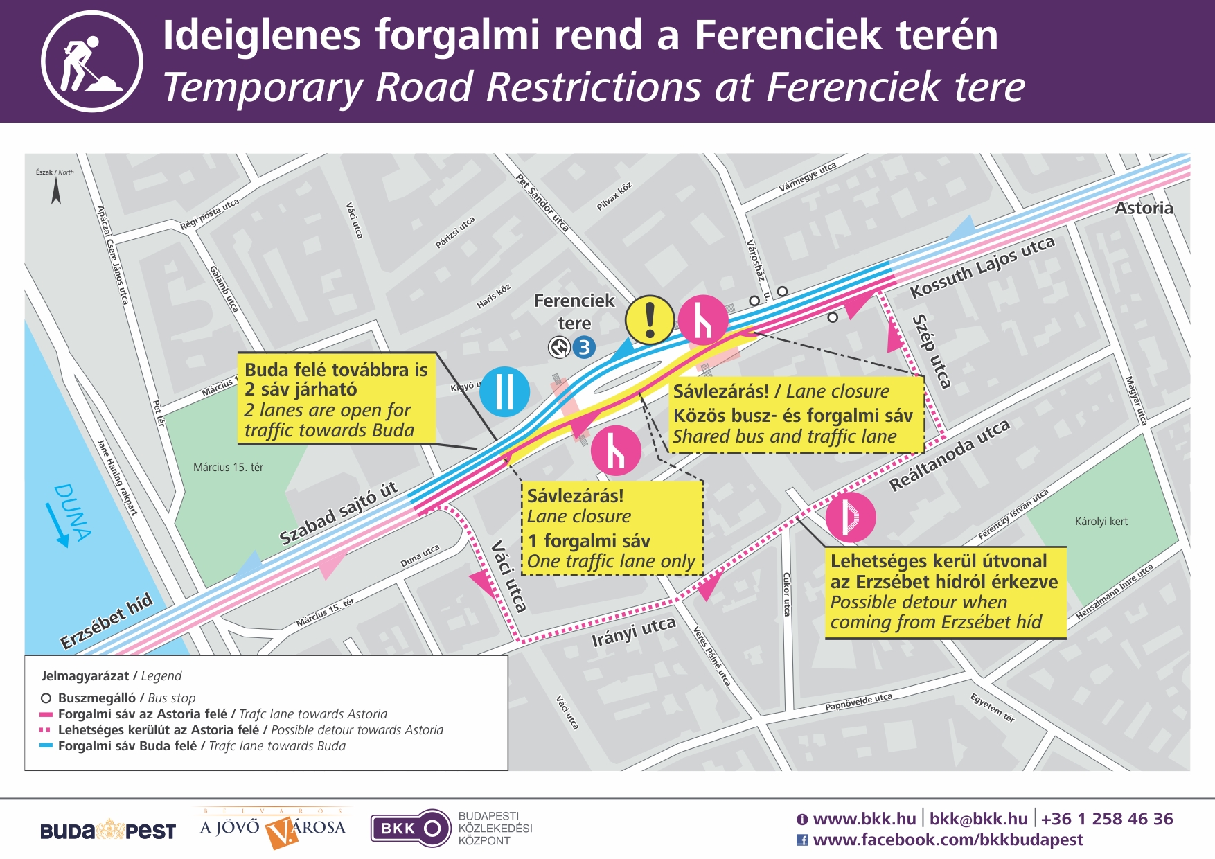 Jelentős forgalomkorlátozás: folytatódik a Ferenciek tere felújítása ...