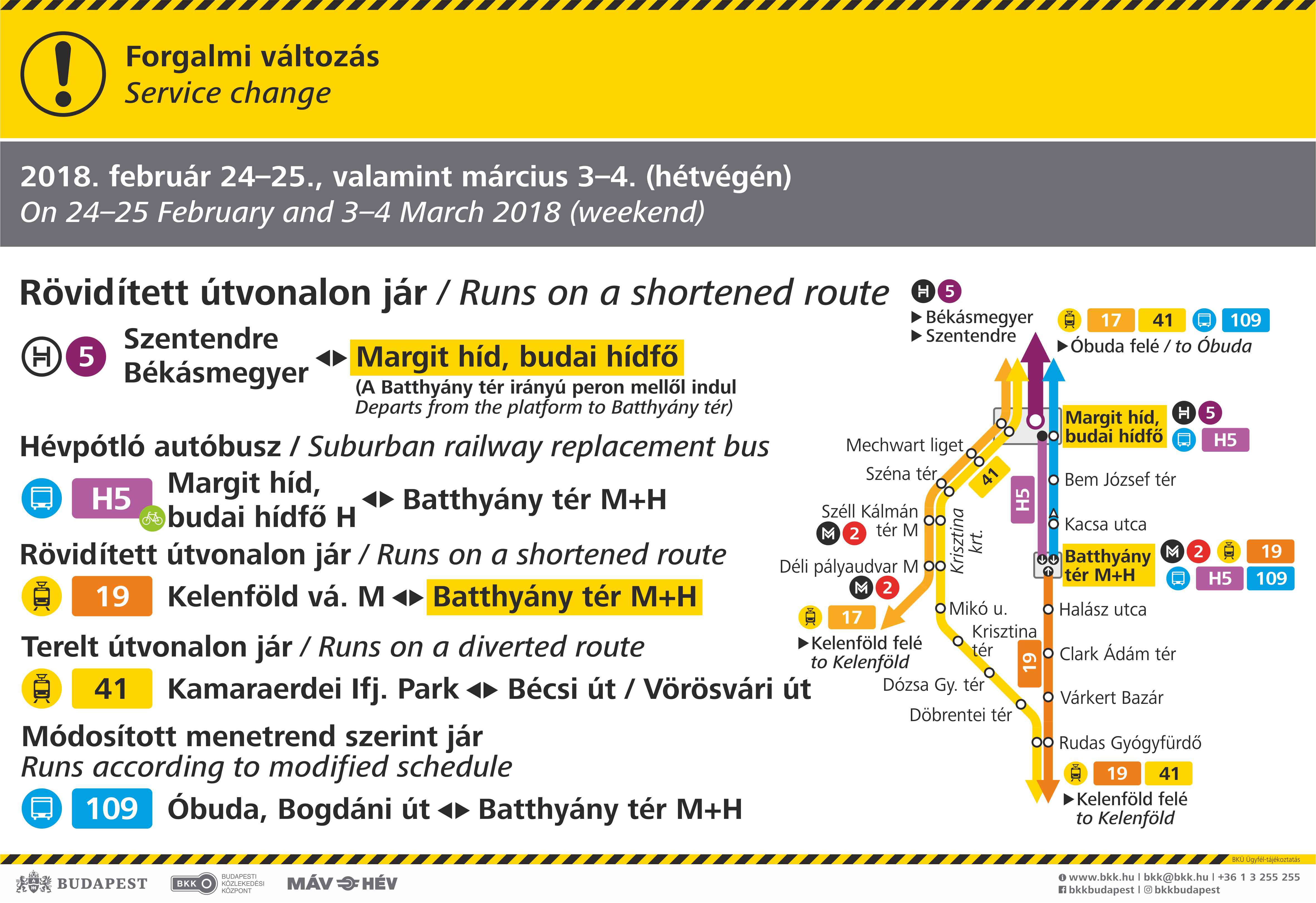 Nem közlekedik a H5-ös HÉV, illetve a 19-es és a 41-es villamos a ...