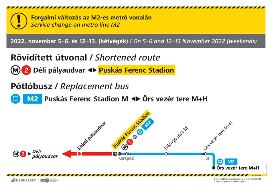 Ne feledje! A hétvégén rövidebb útvonalon jár az M2-es metró - BKK.hu